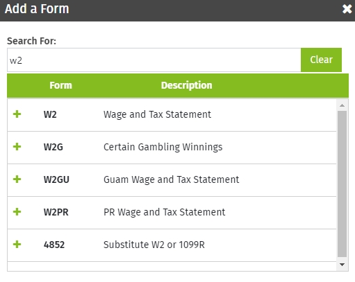 Add forms to a return