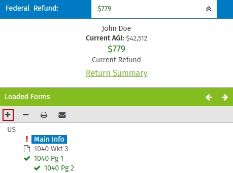 Add forms to a return
