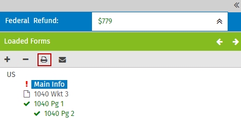 Print a single form (page)